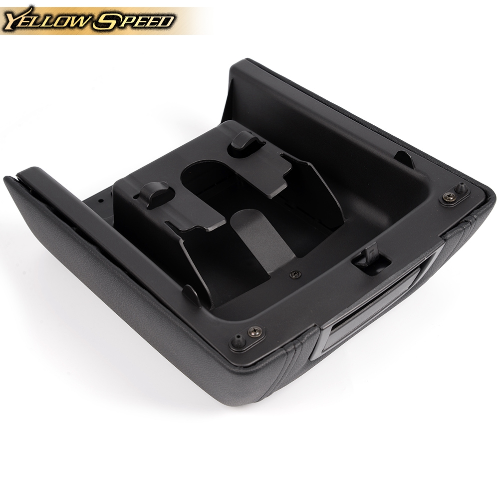 For 04-08 Ford F150 Center Console Arm Rest Lid Cover Pad Black Leather ...